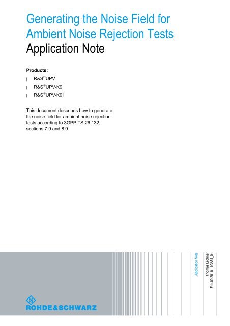Application Note Template - Rohde & Schwarz