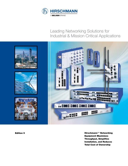 Leading Networking Solutions for Industrial & Mission Critical - Belden
