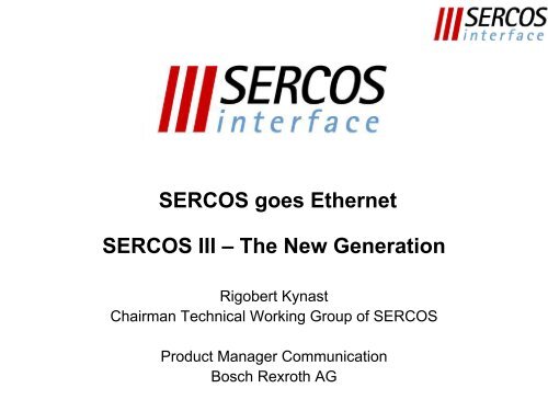 SERCOS III technical presentation - Bosch Rexroth