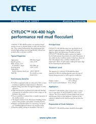 CYFLOC™ HX-600 high performance red mud ... - CYTEC Industries