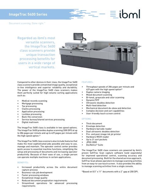 ImageTrac 5400 Series - ibml