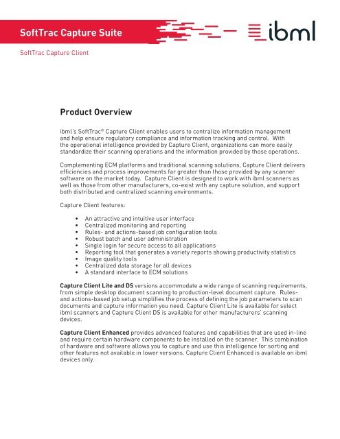 SoftTrac Capture Suite - ibml