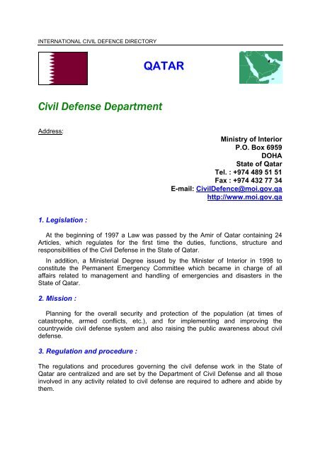 QATAR Civil Defense Department - ICDO
