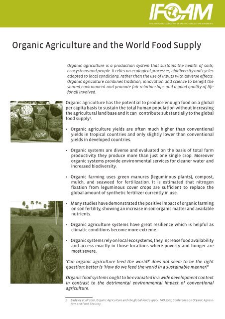 Organic Agriculture and the global food supply - ifoam
