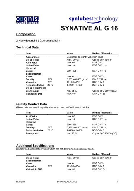 SYNATIVE AL G 16 - Ilco Chemikalien GmbH