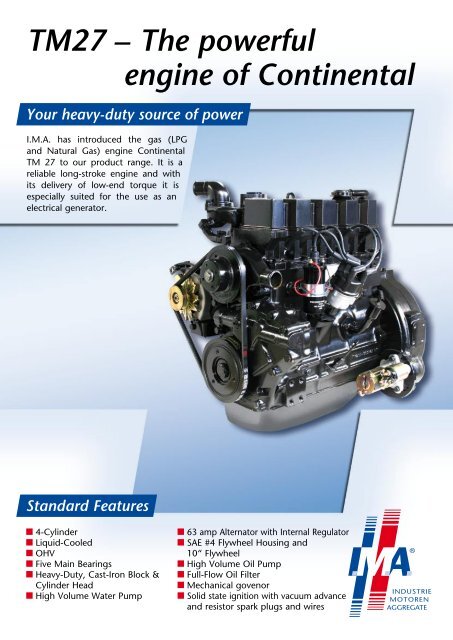 TM27 â The powerful engine of Continental - IMA