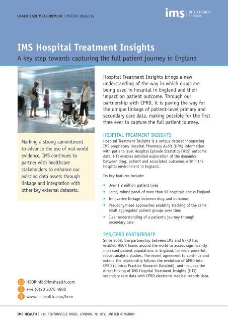IMS Hospital Treatment Insights - IMS Health