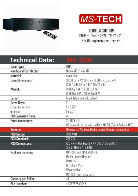 MC-1200 NEW - MS-Tech