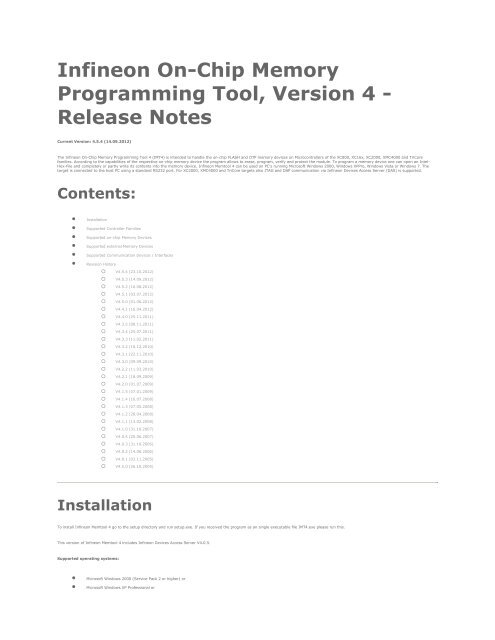 MemTool Release Notes, v4.5.4 (Release_Notes_v454.pdf) - Infineon