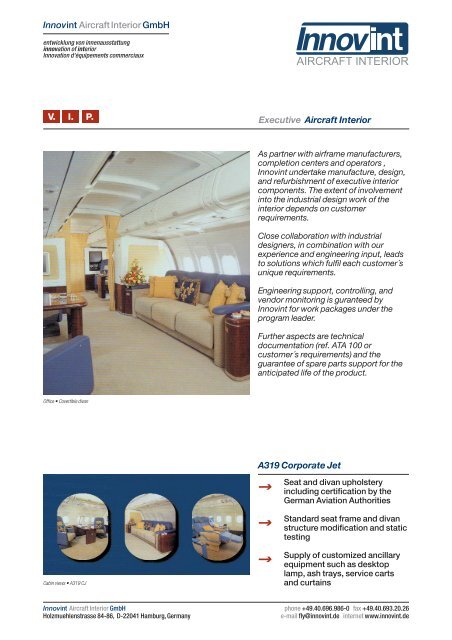 Download product sheet as PDF (743 kB) - Innovint Aircraft Interior ...