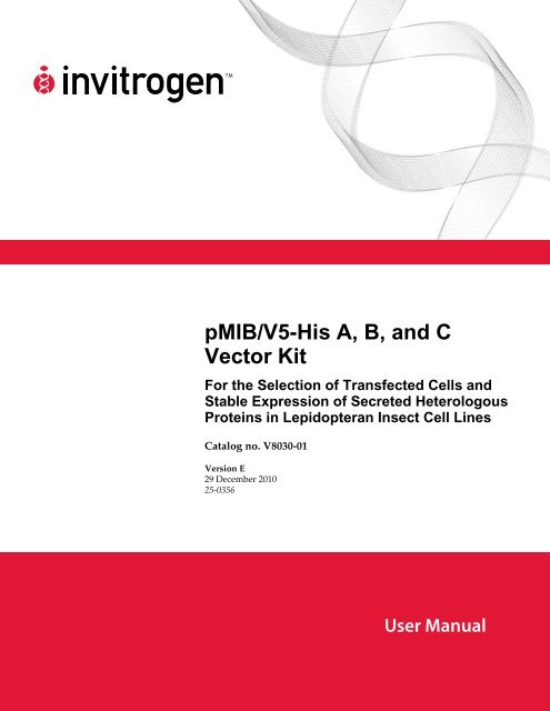 pMIB/V5-His A, B, and C Vector Kit - Invitrogen