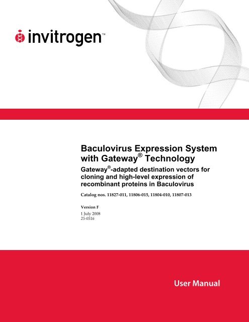 Baculovirus Expression System with Gateway ... - Invitrogen