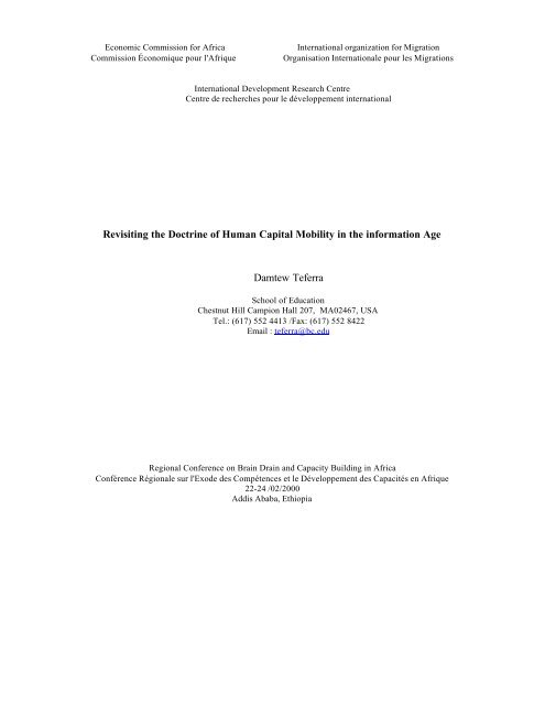 Revisiting the Doctrine of Human Capital Mobility in - International ...