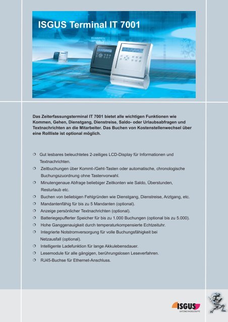 ISGUS Terminal IT 7001
