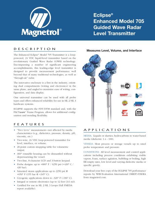 57-101 Eclipse Enhanced Model 705 Guided Wave Radar Level ...