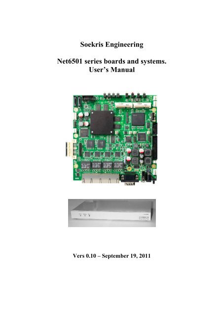 The net6501 manual - Soekris Engineering