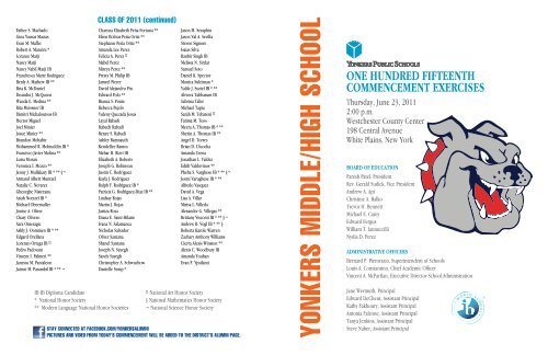 Yonkers M iddle/HigH scHool - Yonkers Public Schools