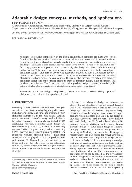 Adaptable design: concepts, methods, and applications