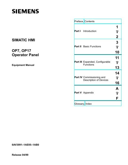 Operator Panel OP7,OP17