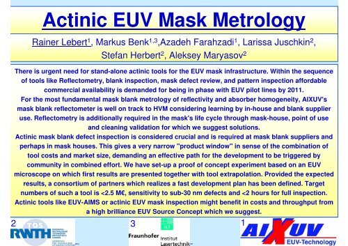 Actinic EUV Mask Metrology - Sematech