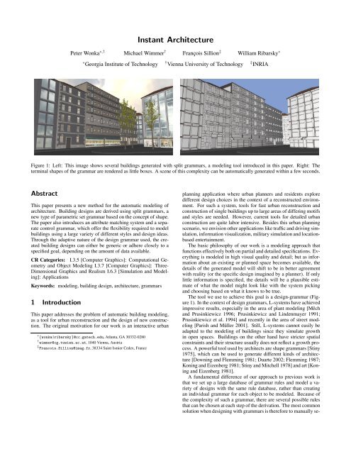 Instant Architecture - Institute of Computer Graphics