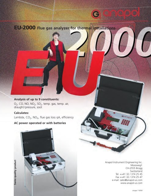 EU-2000 Flue gas analyzer for thermal installations