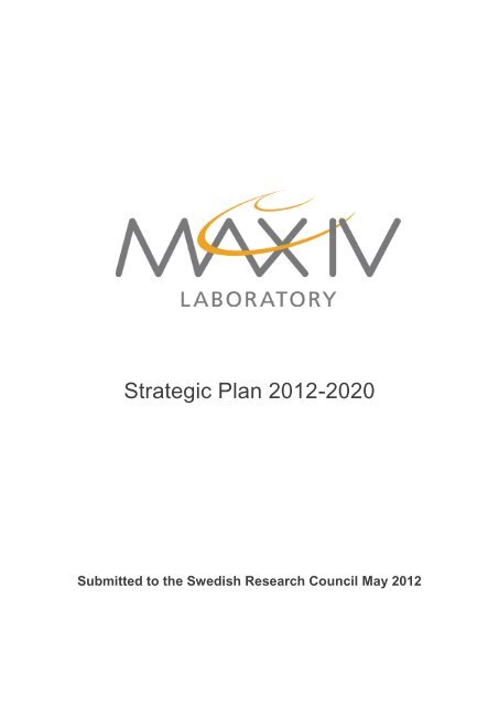 Strategic Plan 2012-2020 - MAX-lab