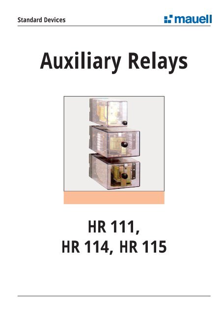 Auxiliary Relays HR111, HR114, and HR115