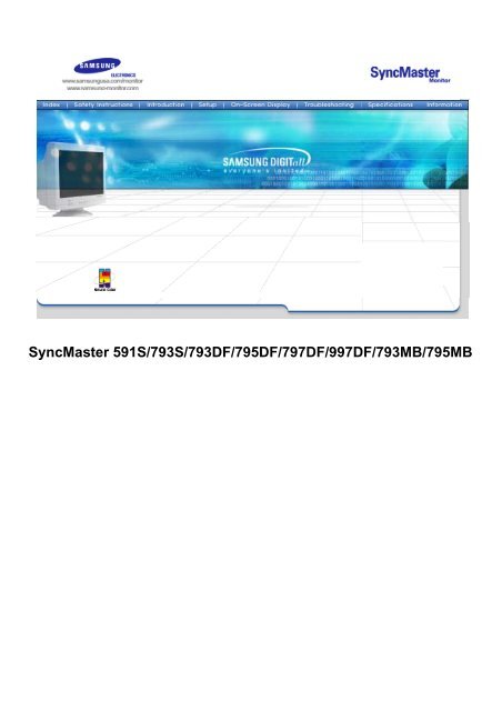 SyncMaster 591S/793S/793DF/795DF/797DF/997DF/793MB/795MB