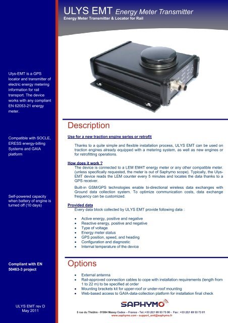 Energy Meter Transmitter - SAPHYMO