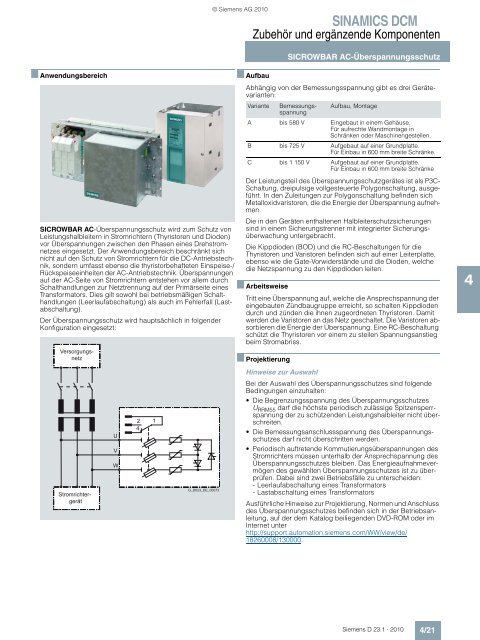 4 SINAMICS DCM Zubehör u