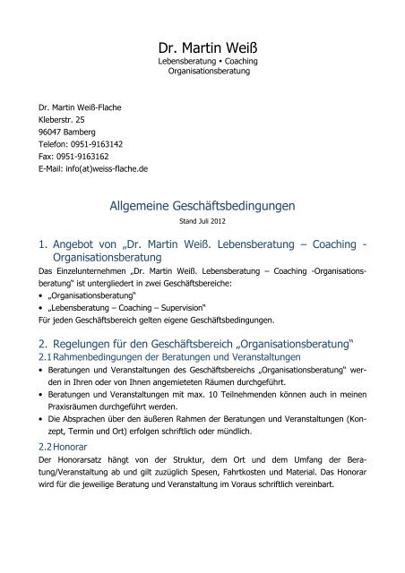 AGB - Dr. Martin Weiss-Flache