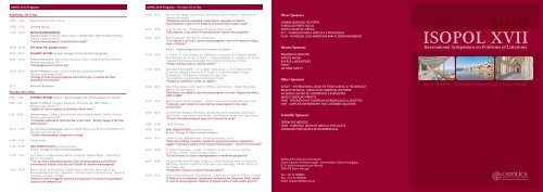 Complete ISOPOL Program (Click here to download PDF