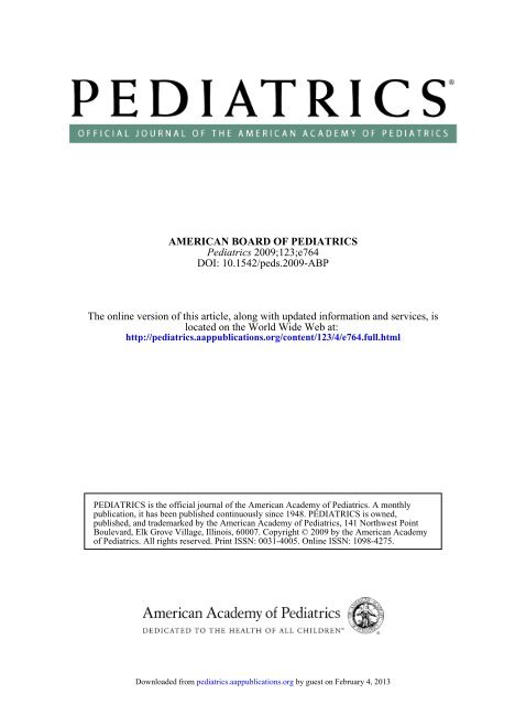 AMERICAN BOARD OF PEDIATRICS