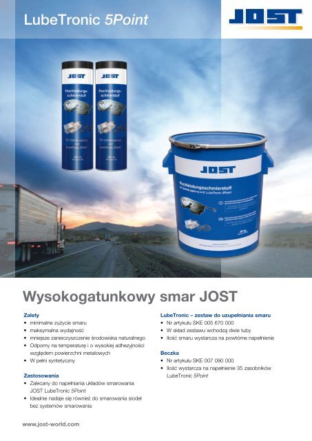 LubeTronic 5Point Wysokogatunkowy smar JOST - Jost-Werke GmbH