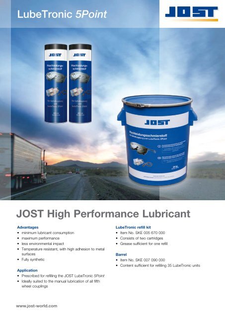 LubeTronic 5Point JOST High Performance Lubricant - JOST-World