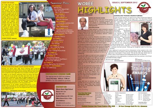 September Newsletter - Woree State High School