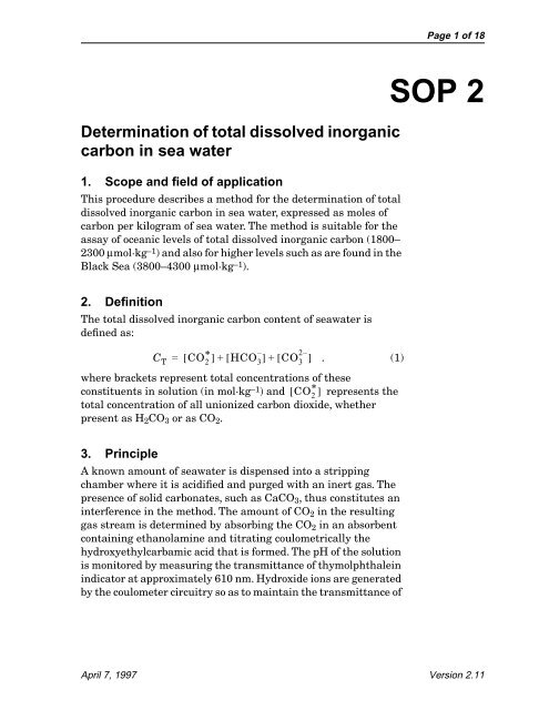 SOP 2 - Carbon Dioxide Information Analysis Center