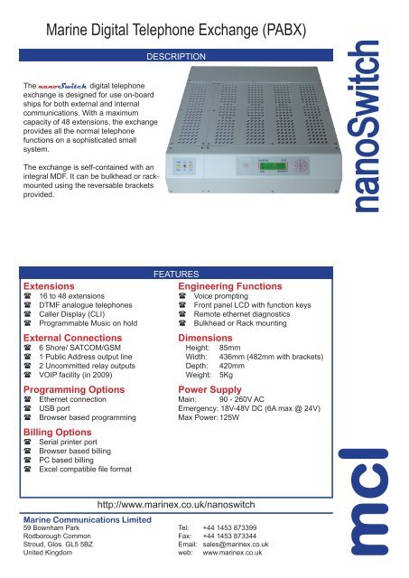 nanoSwitch - MCL/ home of Marine Communications