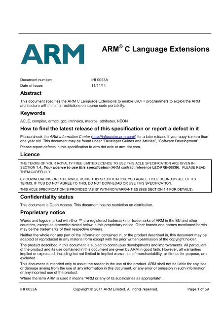 ARM C Language Extensions - ARM Information Center