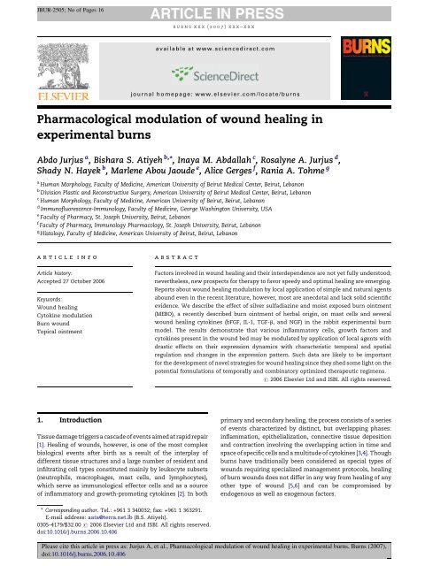 Pharmacological modulation of wound healing in ... - mebo