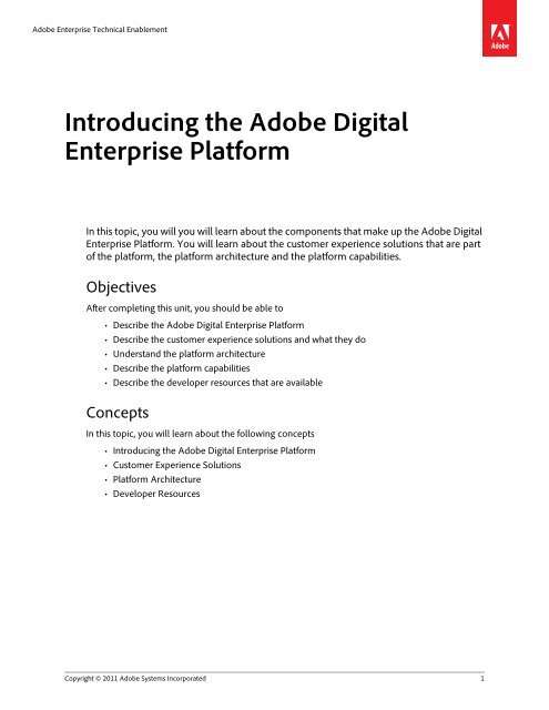 Introducing the Adobe Digital Enterprise Platform