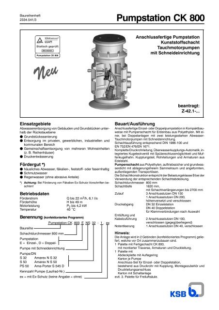 Pumpstation CK 800 - KSB