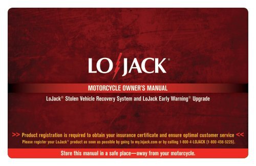 MOTORCYCLE OWNER'S MANUAL - LoJack