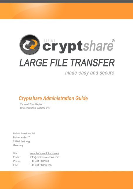 Cryptshare Administration Guide