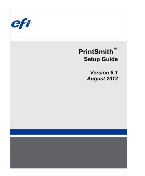 PrintSmith 7.2 Set Up Guide - EFI
