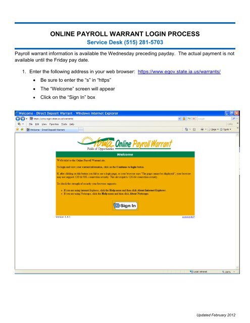 online payroll warrant login process - State Accounting Enterprise