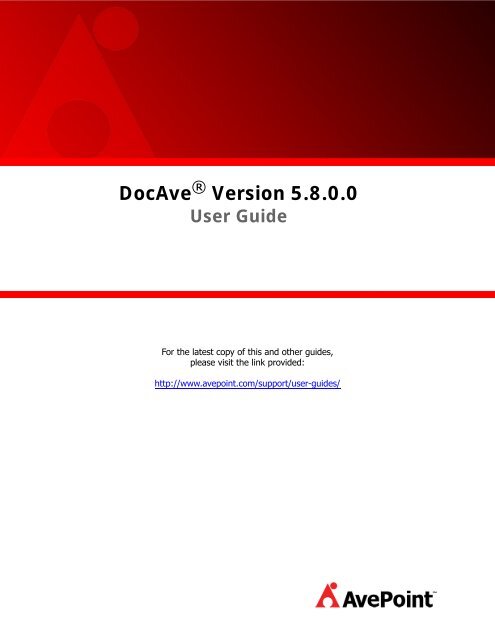 DocAve v5 User Guide - AvePoint
