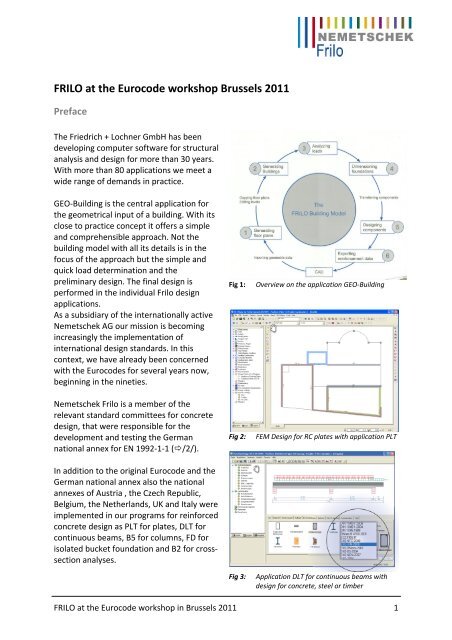FRILO at the Eurocode workshop Brussels 2011 - Nemetschek Frilo