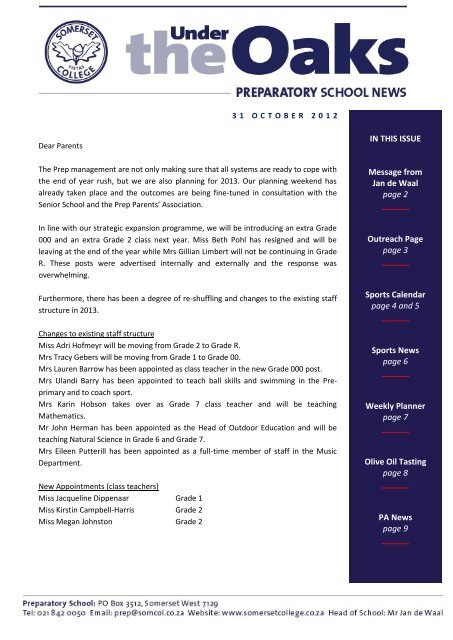 Dear whoever - Somerset College